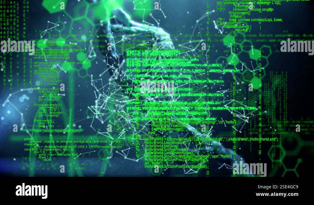 Animation of 3d dna strand spinning and scientific data processing over ...