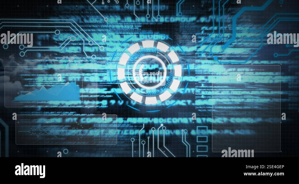 Animation of scope scanning, data processing and numbers changing over ...