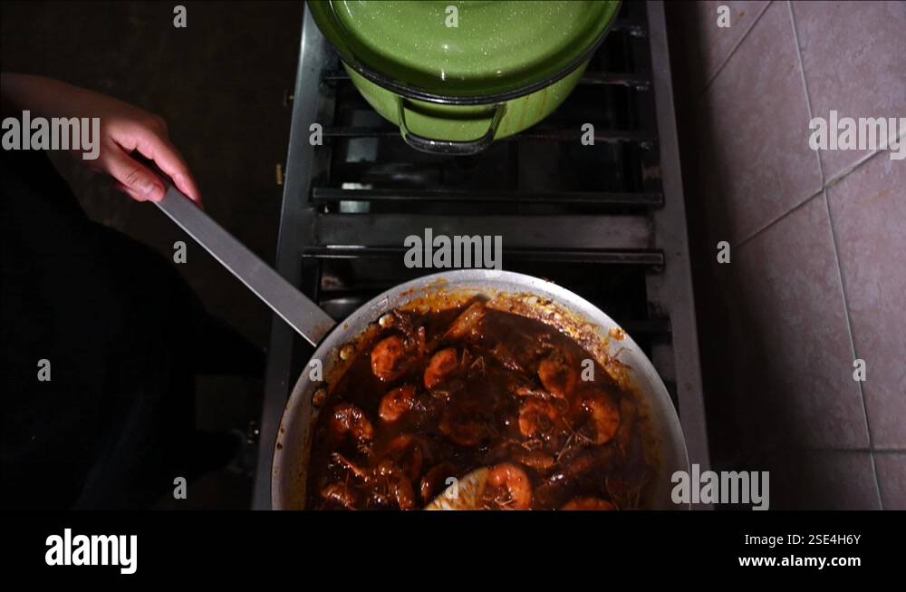 A traditional seafood dish from Veracruz Mexico called camarones Stock ...