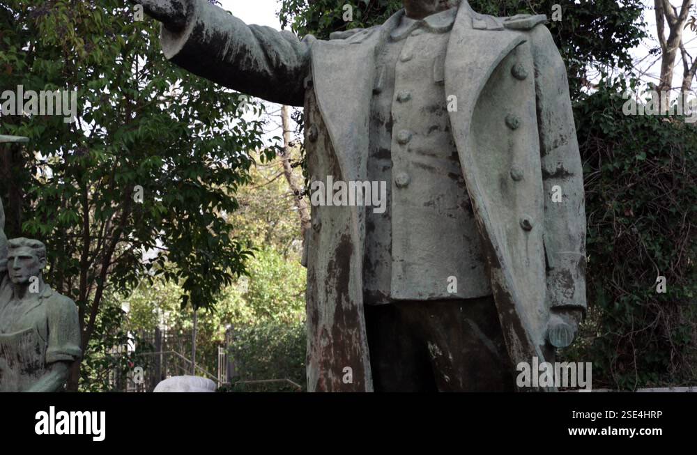 Statue of soviet leader Stalin covered by dust on a forgotten site of ...
