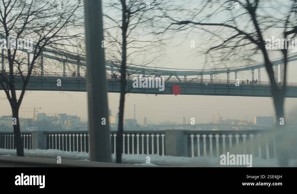 Crowds On Pedestrian Bridge Stock Video Footage - Alamy