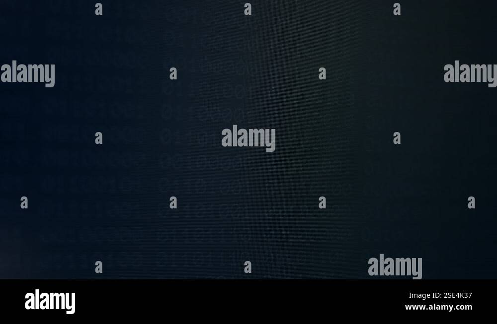 Digital Binary Code Processing On Screen Background Loop Data Rendering Of A Stock Video