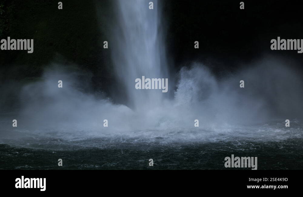water crashing into a natural pool with sound waterfall la Fortuna ...