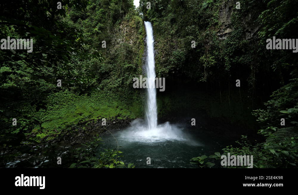 Giant waterfall in the forest Costa Rica la Fortuna famous touristic ...
