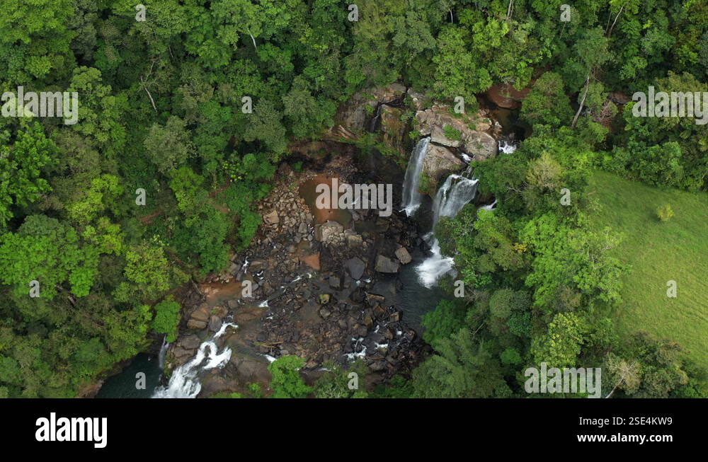 Nauyaca waterfall in the rainforest Costa Rica view from above catarata ...