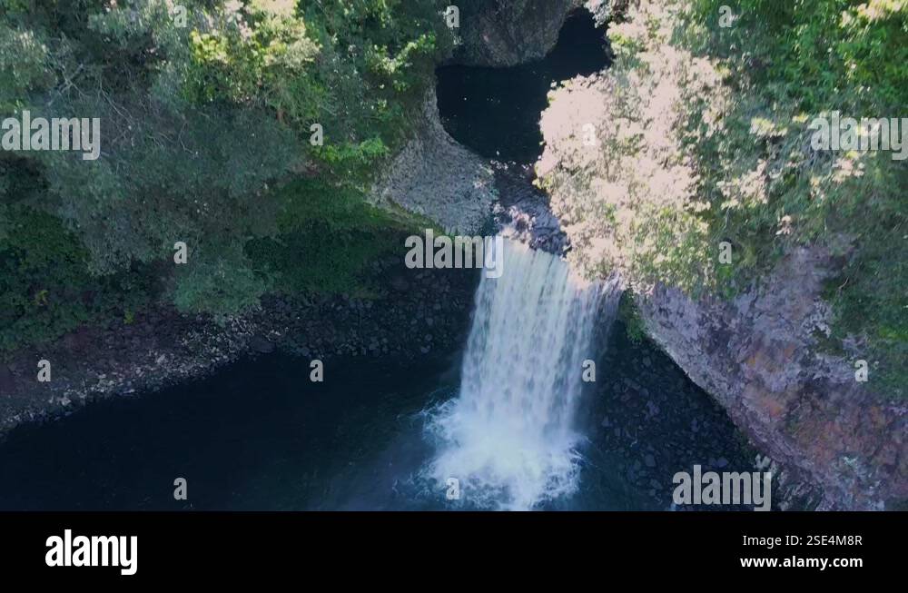 Beautiful waterfall and river of Reunion island, Bassin La Paix Stock ...