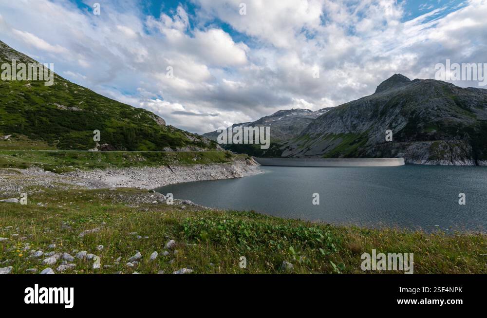Evening Light at the Dam of an Alpine Hydroelectric Power Plant Stock ...