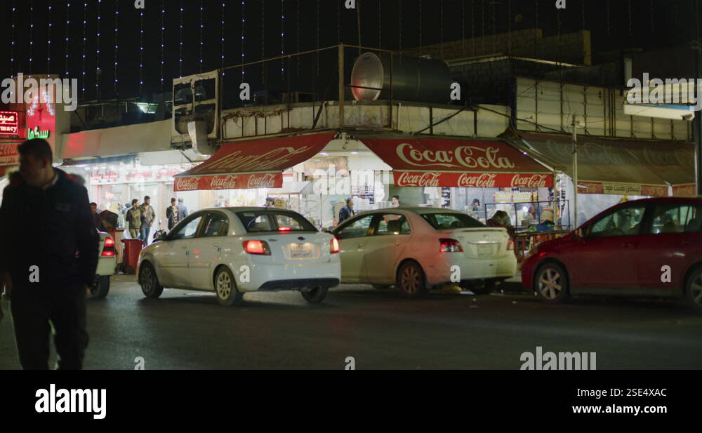 Night Life At the Popular Iskan Street Near The Citadel in Erbil, Iraq ...