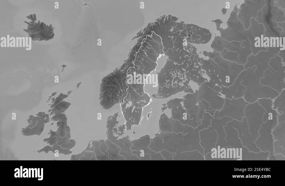 Sweden map - solid. Regions. Grayscale Stock Video Footage - Alamy