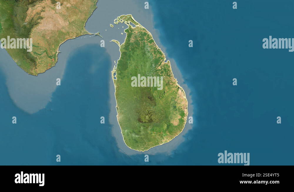 Sri Lanka map - zoom. Regions. Satellite Stock Video Footage - Alamy