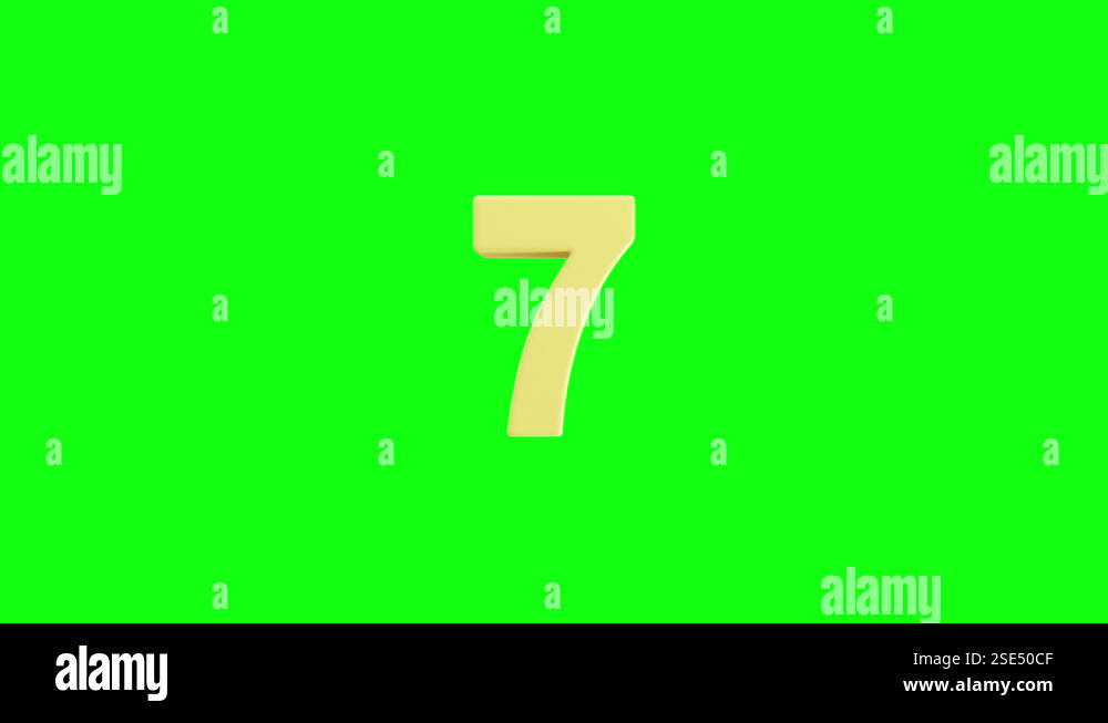Real Time Color Numbers Countdown from 10 to 0 on Green Screen Stock ...