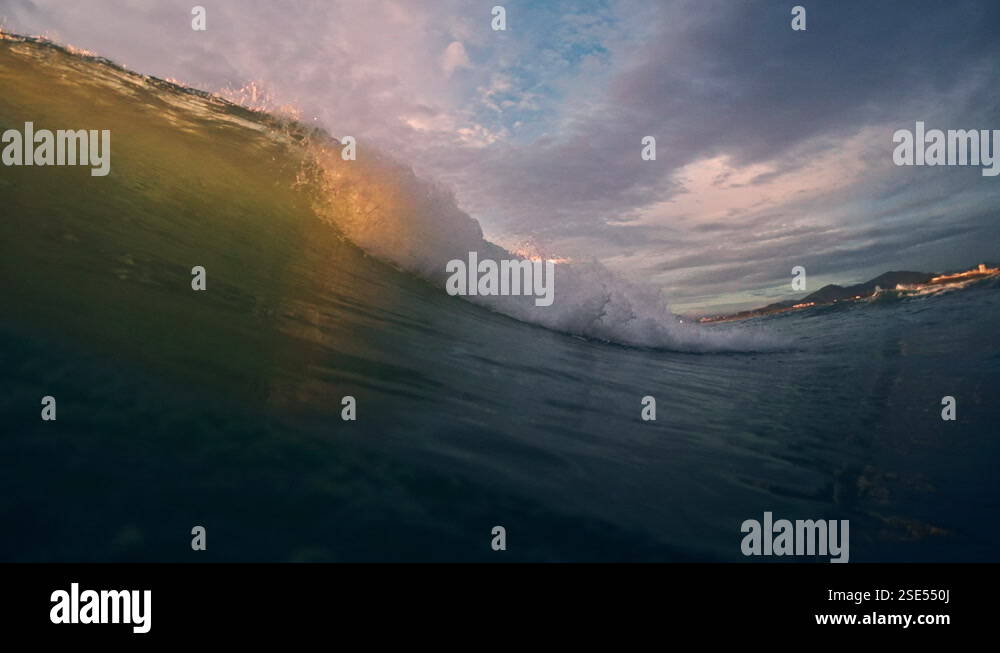 Ocean wave breaks. Atlantic Ocean's wave barrels and breaks on Brazilian shore Stock Video ...