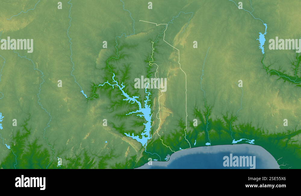 Togo map - drive. Border. Physical Stock Video Footage - Alamy