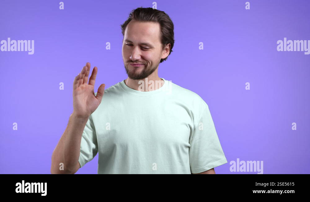 Young man showing gesture of nonsense, not serious. You're kidding, no ...