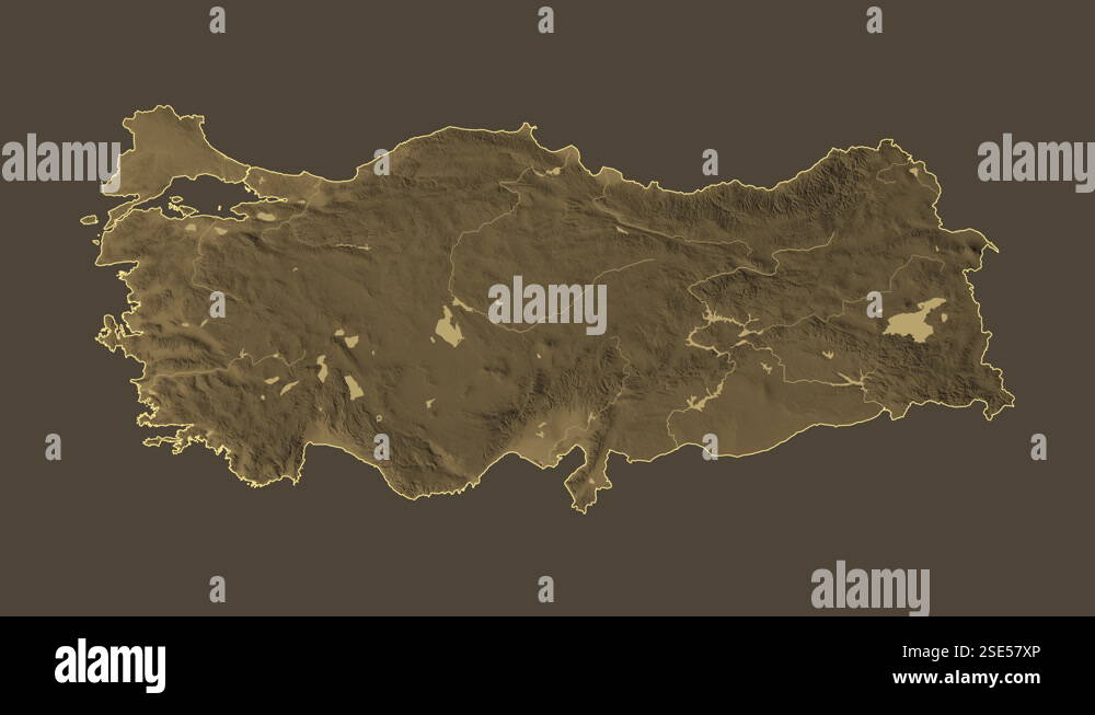 Turkiye, Turkey map - cartoon. Regions. Sepia Stock Video Footage - Alamy