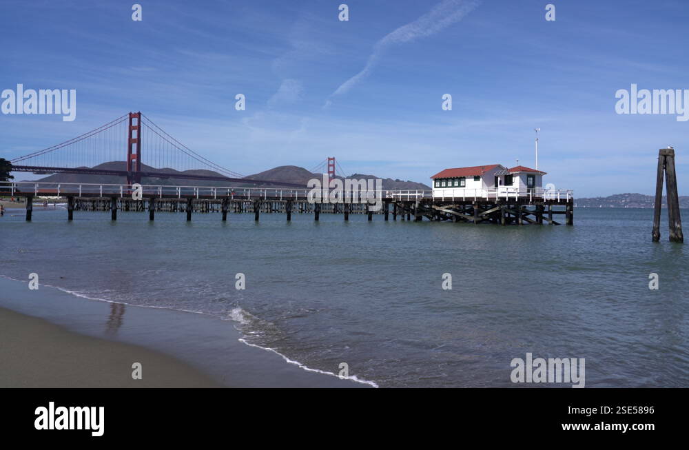 San Francisco Golden Gate Bridge and Pier in Crissy Field California ...