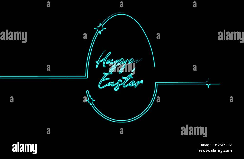 Happy Easter eggs seamless animation with neon lines. Video 4K animation of Stock Video Footage ...