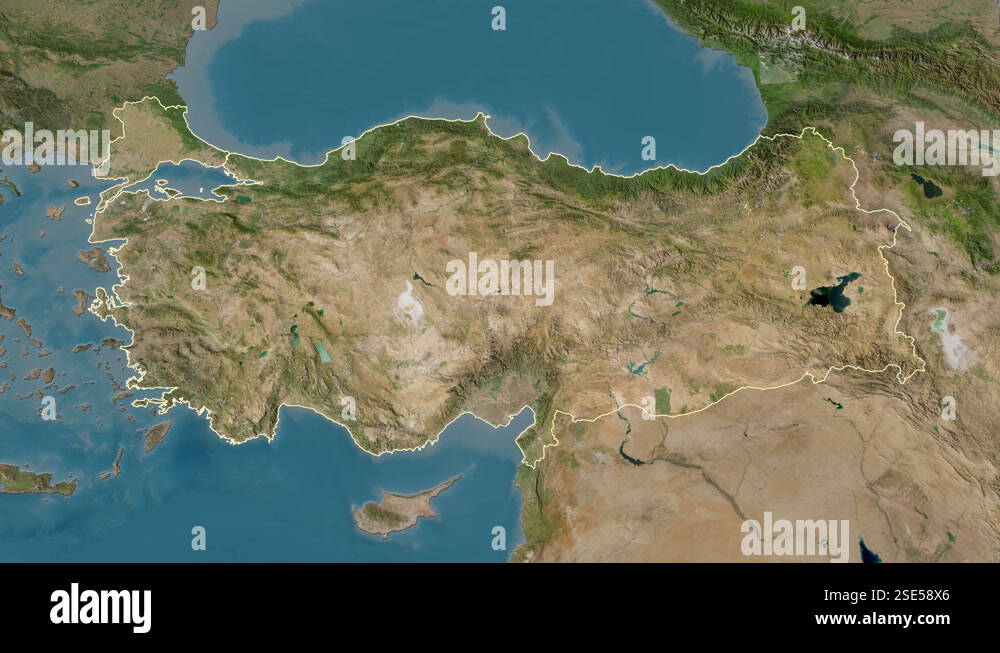 Turkiye, Turkey map - zoom. Border. Satellite Stock Video Footage - Alamy