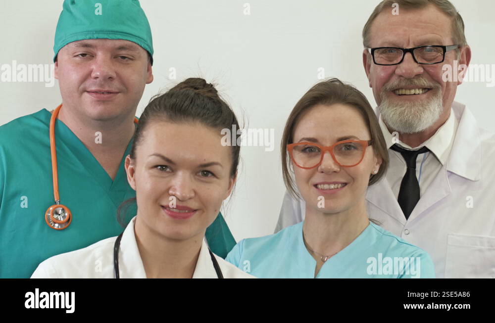 Professional team of doctors and nurses medical center. Group portrait ...