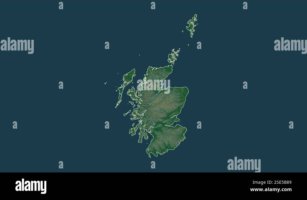 Scotland - Great Britain map - cartoon. Regions. Physical Stock Video ...