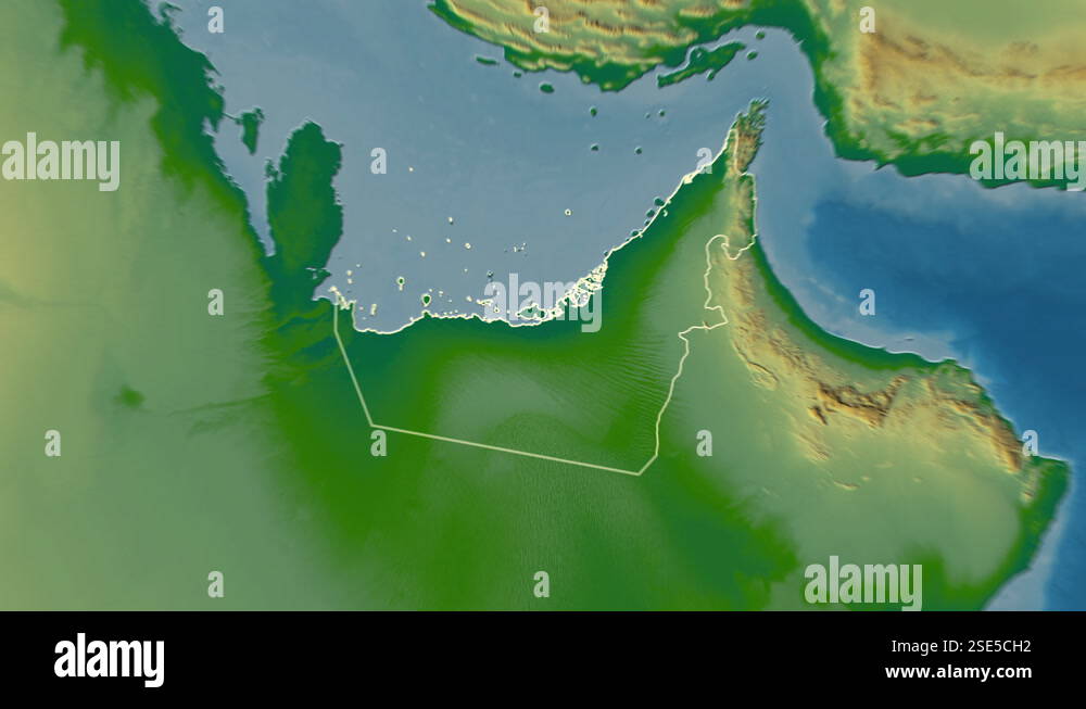 United Arab Emirates map - solid. Border. Physical Stock Video Footage ... United Arab Emirates map - solid. Border. Physical Stock Video Footage ...