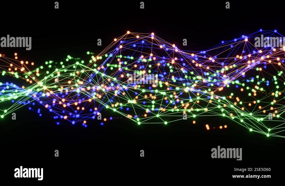 Abstract Digital Connection Moving Dots And Lines Plexus Style Animation Ne Stock Video