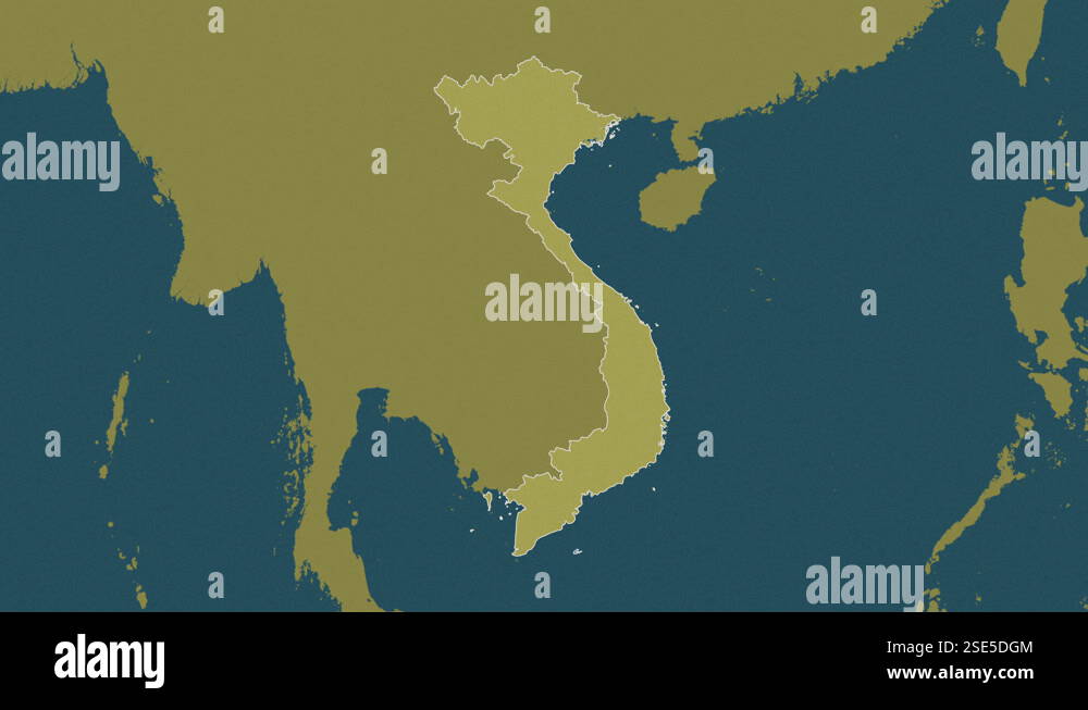 Vietnam map - zoom. Border. Pattern Stock Video Footage - Alamy