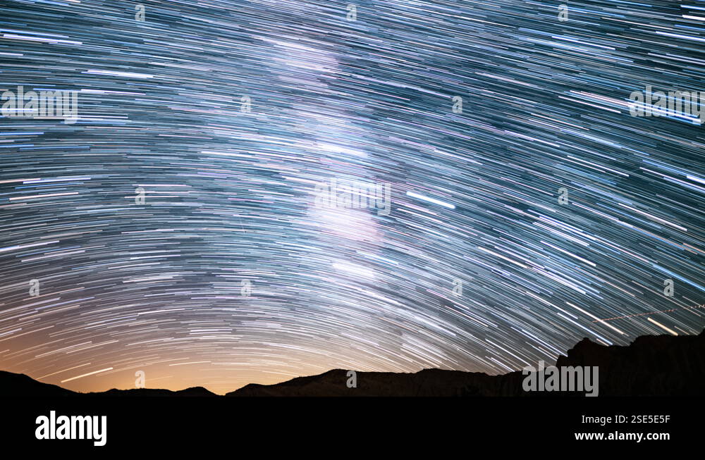 8K Startrails and Milky Way Galaxy in South Sky 20mm Mojave Desert ...