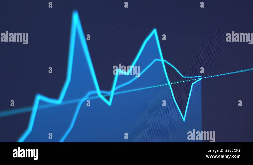 Stock market graph showing increases and decreases in capital Stock ...