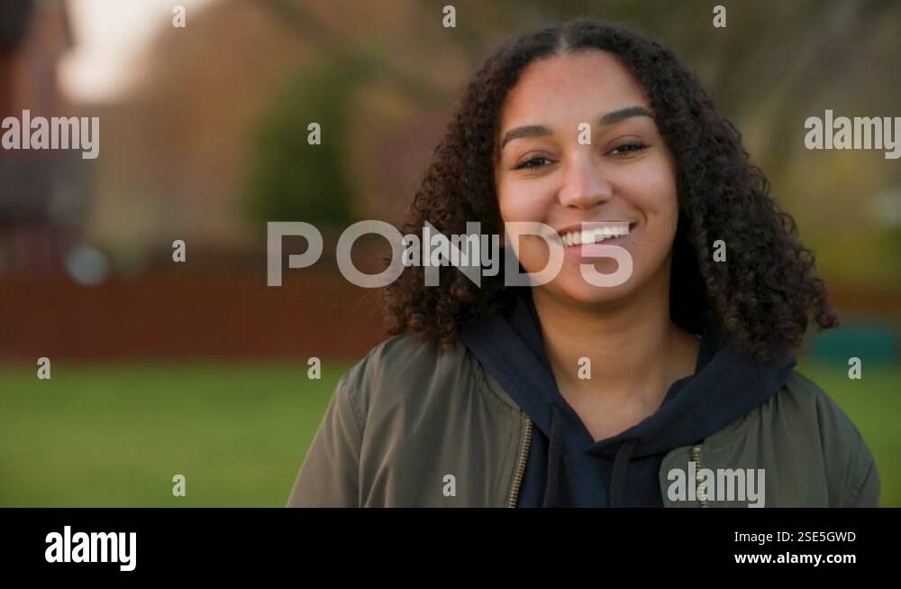Teenage African American mixed race girl wearing sunglasses Stock Video ...