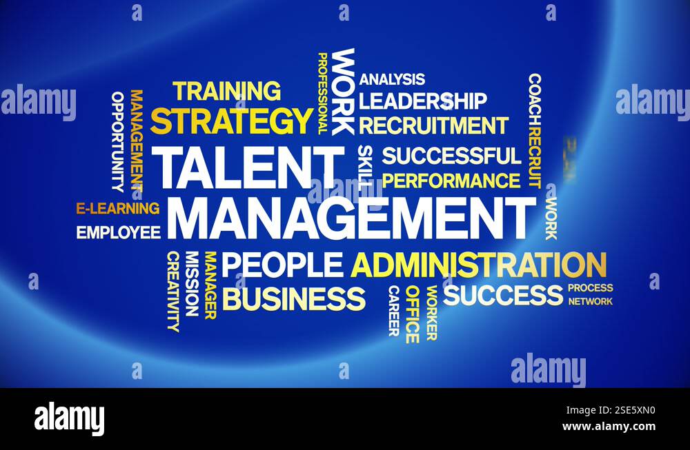 4k Talent Management Animated Tag Word Cloud,Text Animation seamless ...
