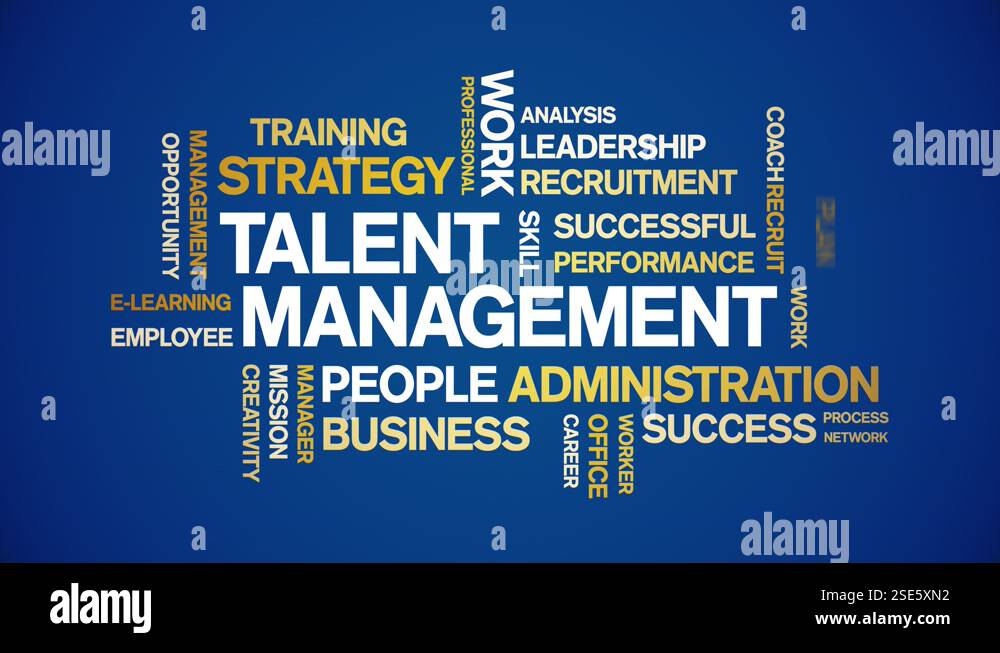 4k Talent Management Animated Tag Word Cloud,Text Animation seamless ...
