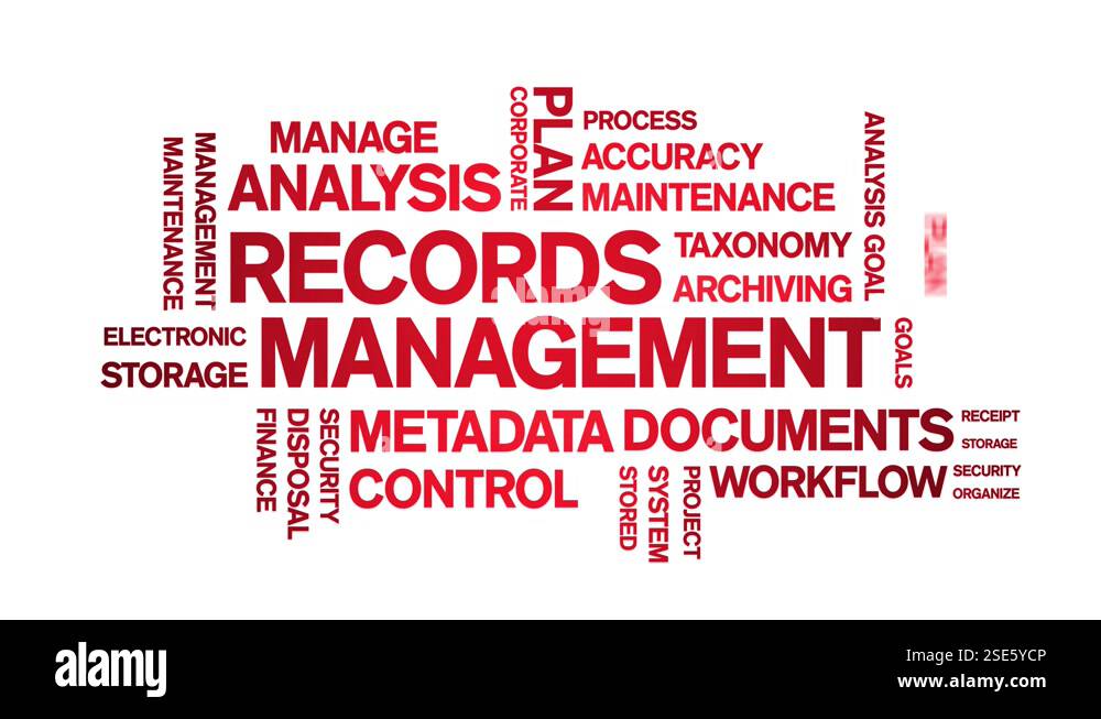 4k Records Management Animated Tag Word Cloud,Text Animation seamless ...
