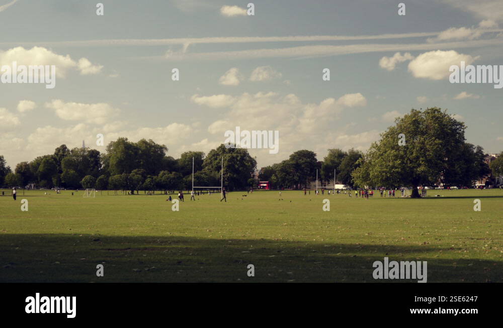 Time-lapse of a busy summer's day at Peckham Park in London Stock Video ...