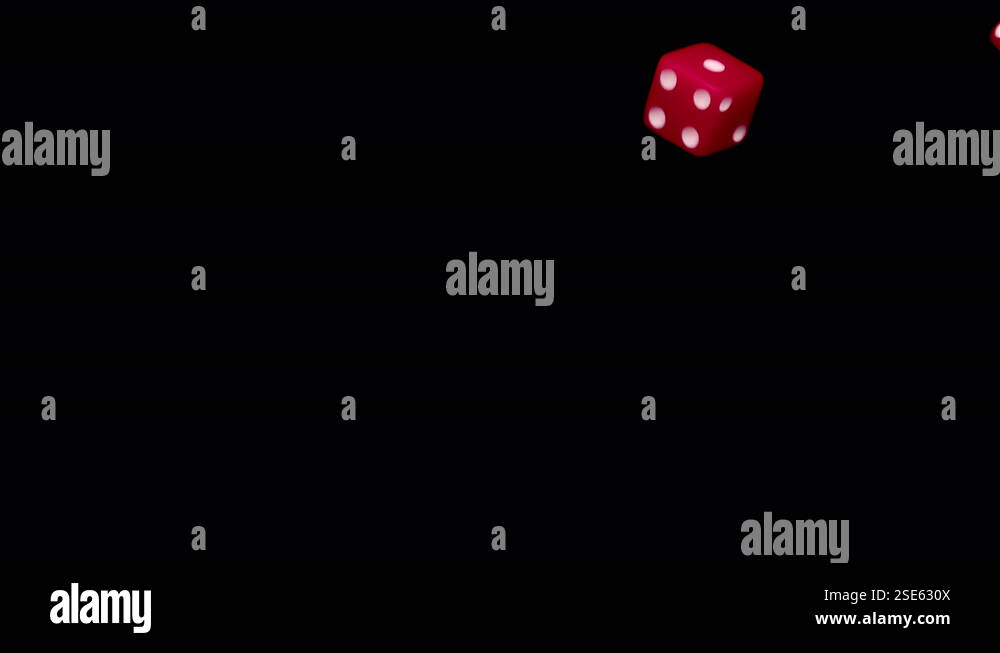 Rolling red dice in ultra slow motion landing on eleven, 1000fps Stock ...