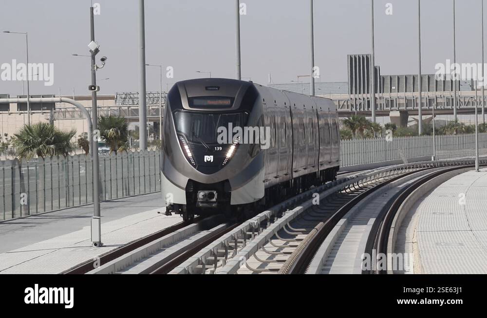 A red line Metro train going with a speed of over 100km per hour Stock ...