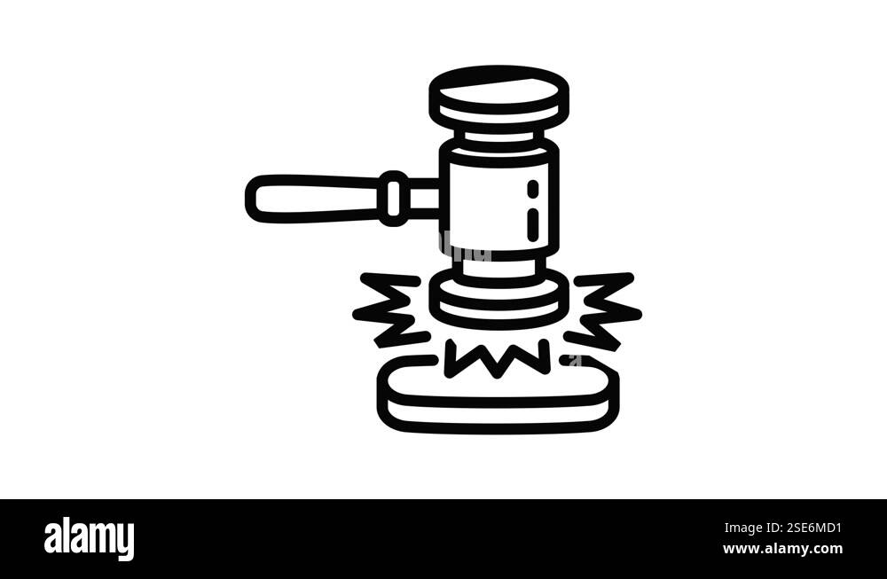 Sound wood gavel icon animation Stock Video Footage - Alamy