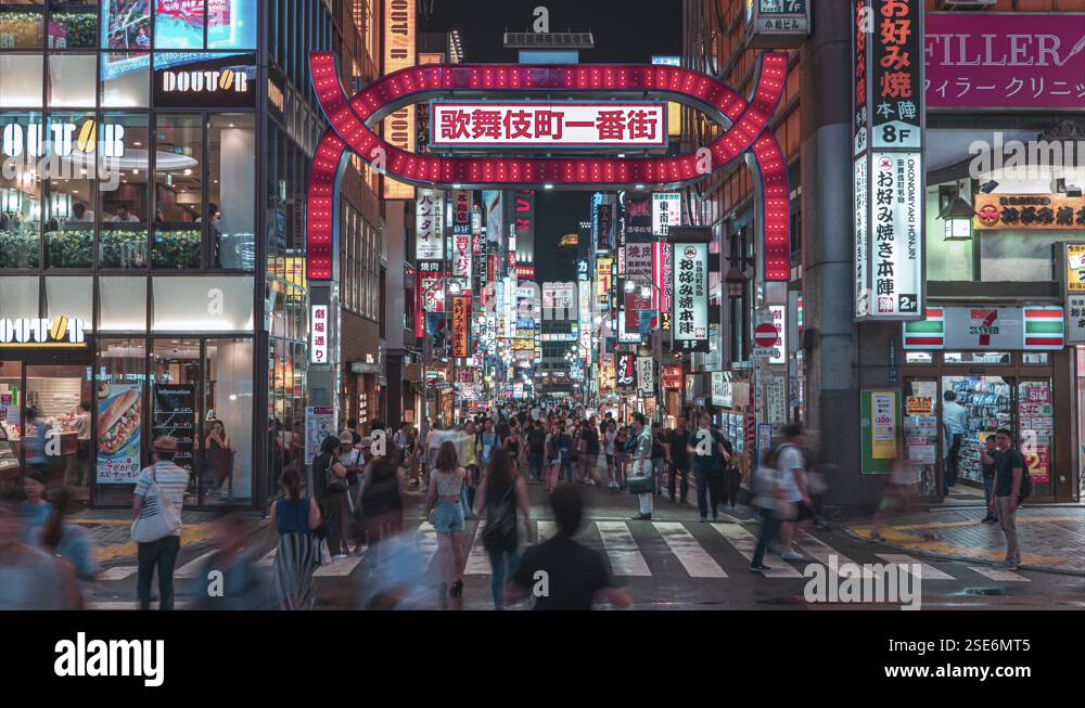Kabukicho (Sleepless Town) - Tourists Walking In The Street At Night In ...