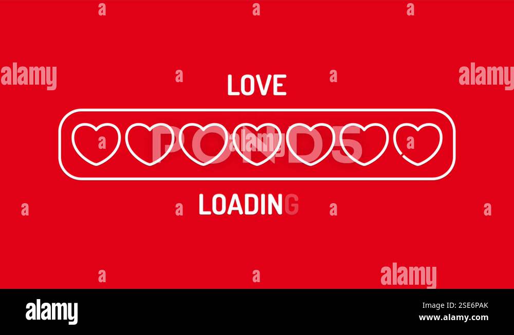 Love Loading Bar Animation For Valentine's Day Concept with realistic ...