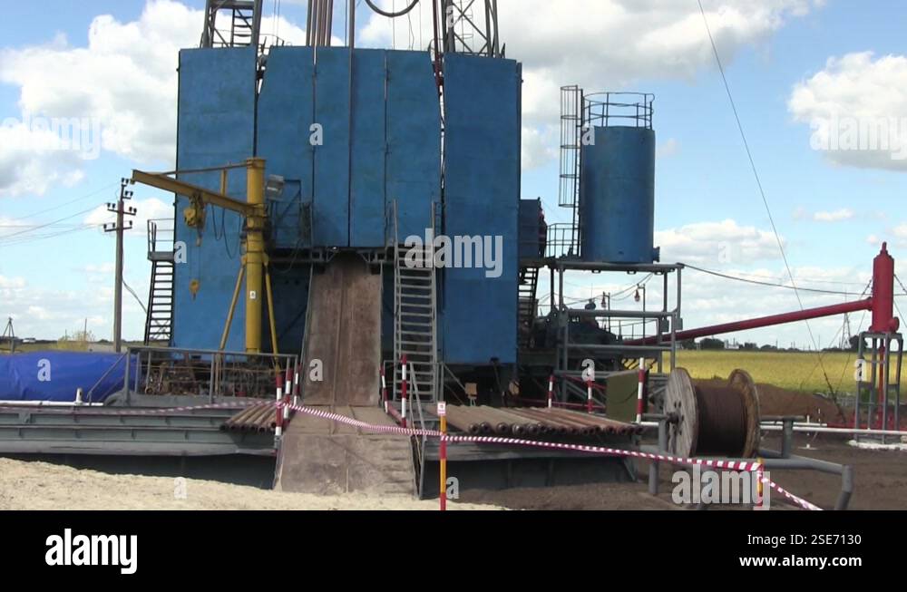 Drilling Rig For Natural Gas On Drilling Site Stock Video Footage - Alamy