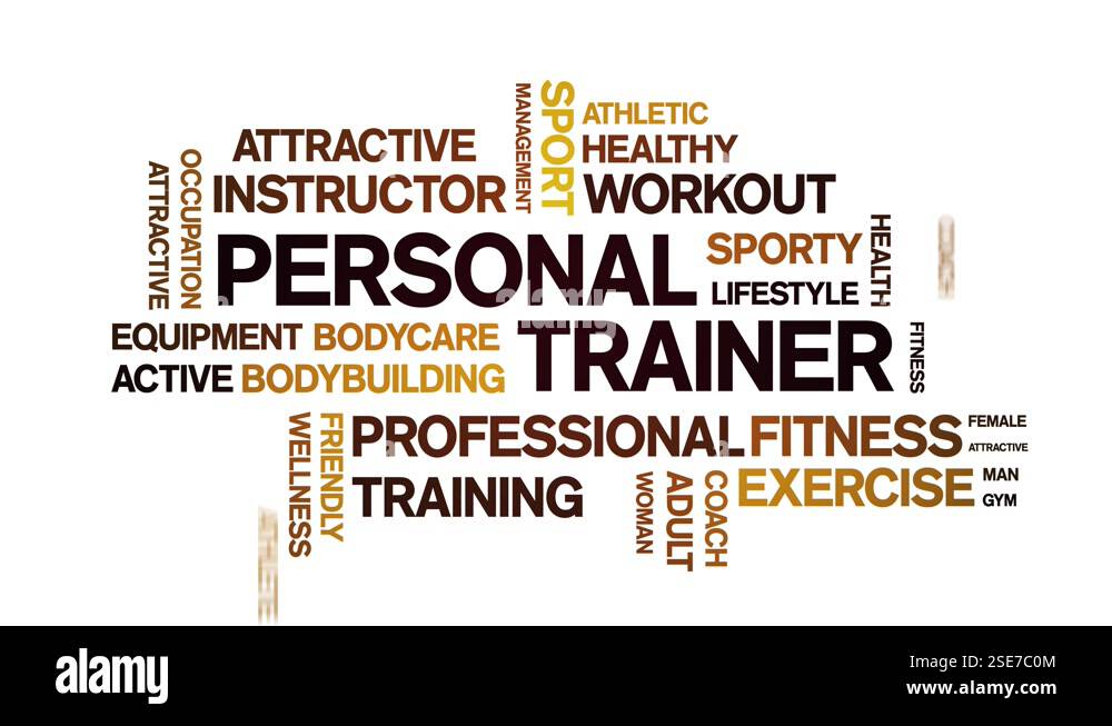 4k Personal Trainer Animated Tag Word Cloud,Text Design Animation ...