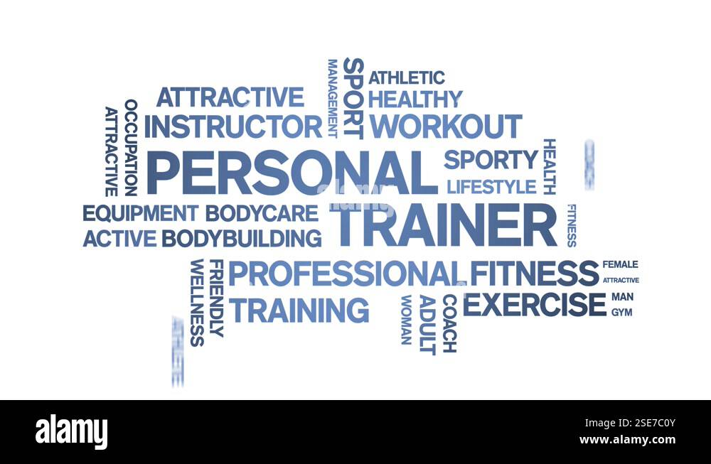 4k Personal Trainer Animated Tag Word Cloud,Text Design Animation ...