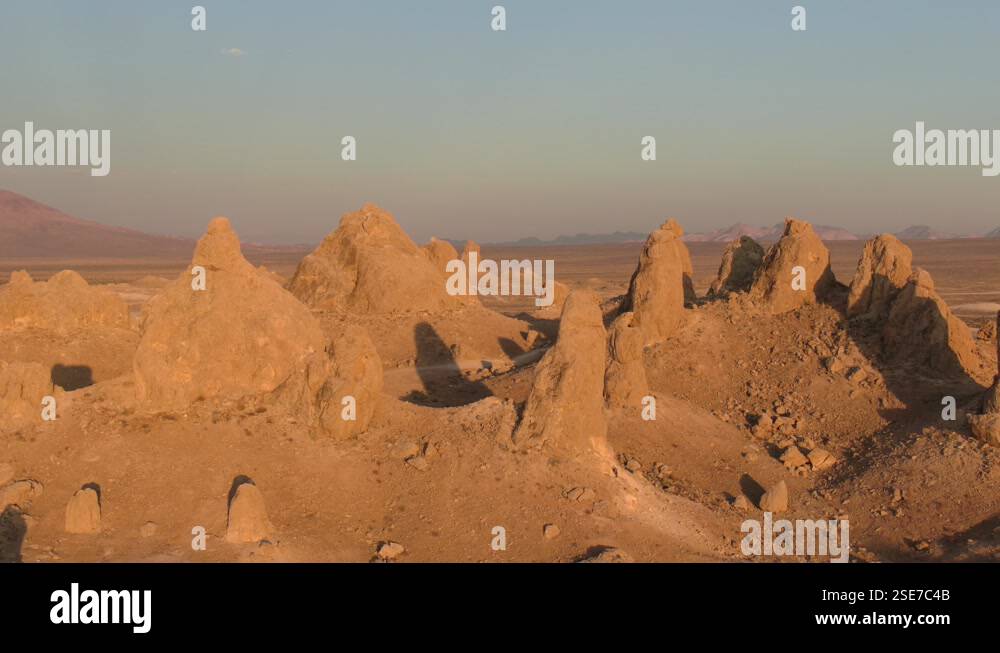 Trona Pinnacles In Mojave Desert California Sunset Shadows of Rock ...