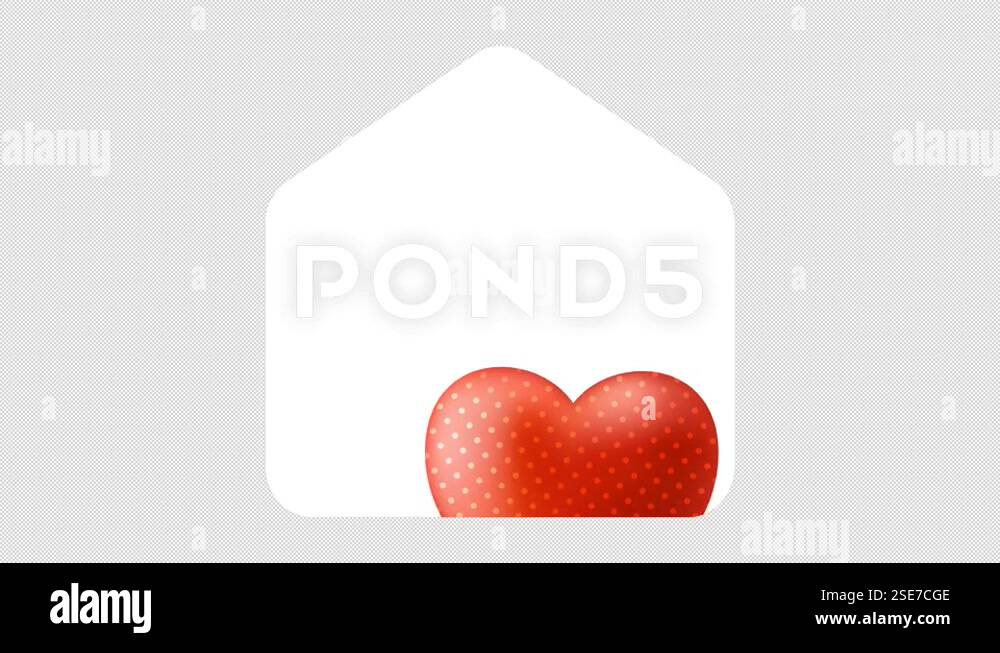 Heart house animation. Simple love heart shape with home icon motion ...