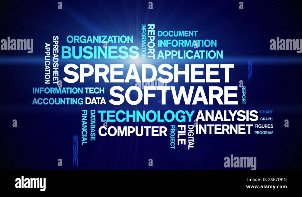 Spreadsheet Software Animated Tag Word Cloud,Text Animation seamless ...