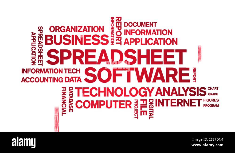 Spreadsheet Software Animated Tag Word Cloud,Text Animation seamless ...