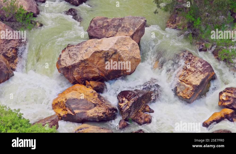 Rocks and river at Caminito del Rey, south of Spain Stock Video Footage ...
