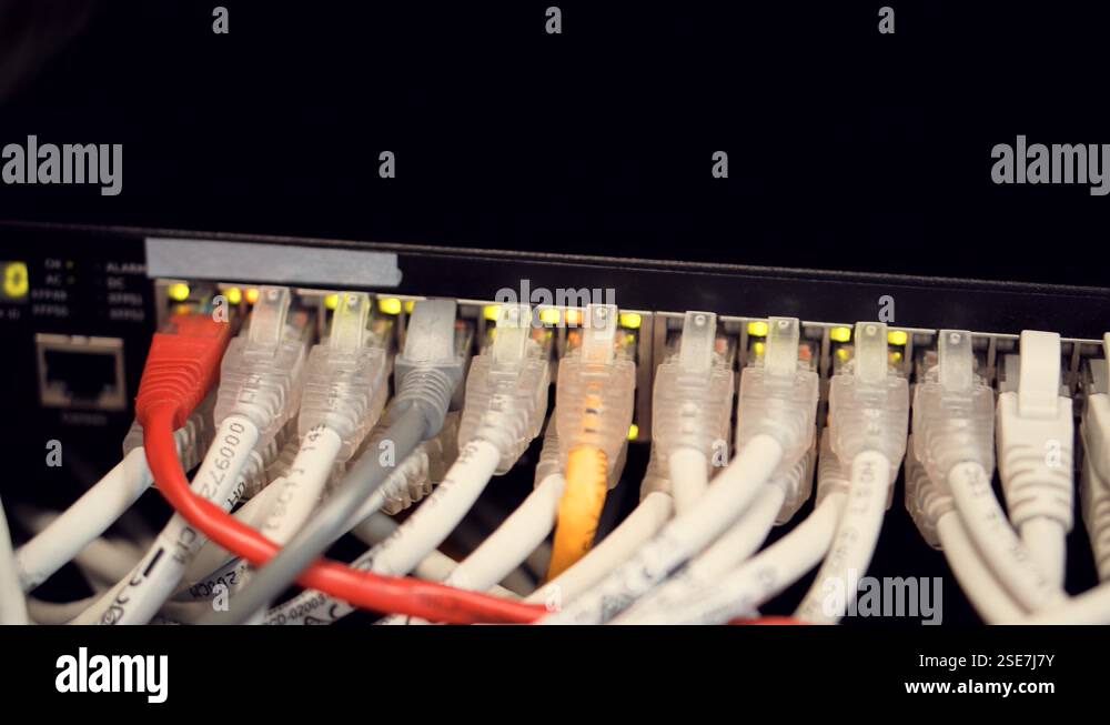 Network Switch.Internet Router.Ethernet Patch Cord.Lan Hardware Server ...