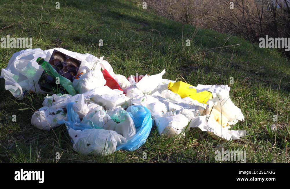A pile of discarded used baby diapers. Personal hygiene, bathroom waste ...