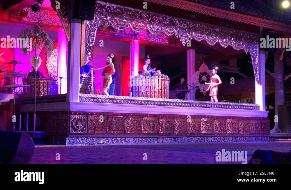 Traditional cultural dancers on stage entertain tourists Stock Video ...